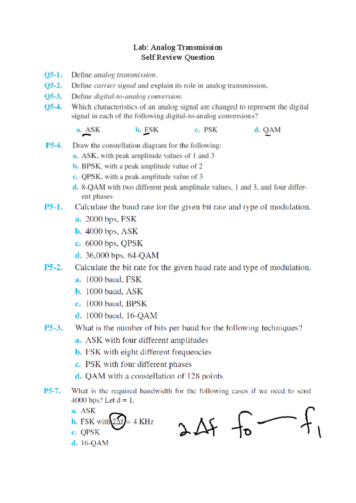 Lab 10 - Analog Transmission - Lab: Analog Transmission Self Review ...