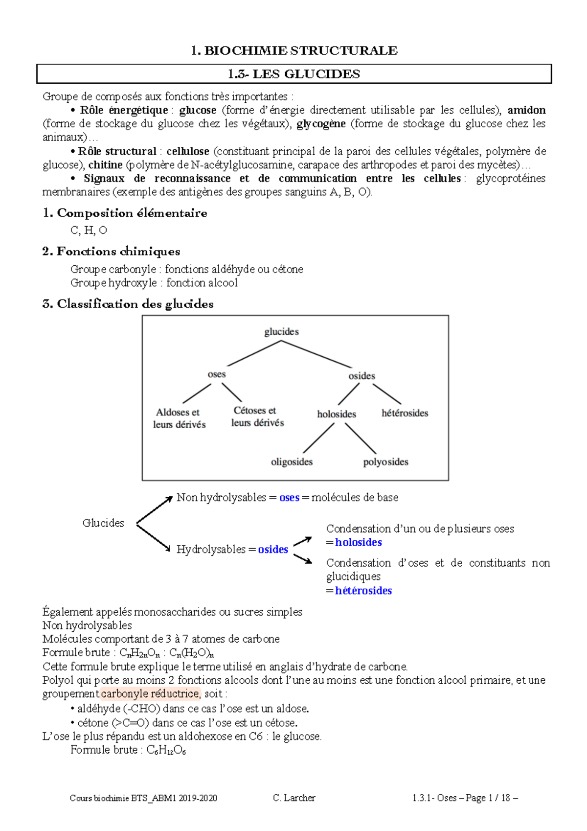 Mécanisme des glucides - BIOCHIMIE STRUCTURALE 3 - LES GLUCIDES Groupe ...