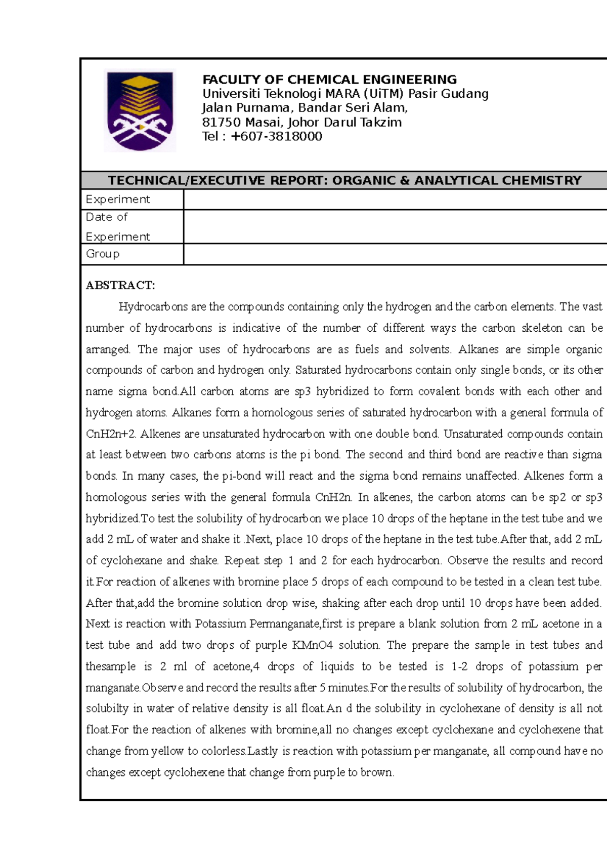Technical Report Form V2 MEASUREMENT OF AIR PARTICULATES IN AIR ...