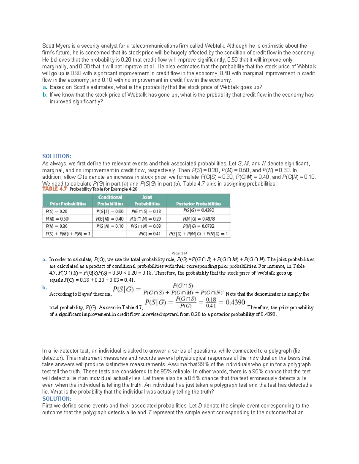 Bayes theorem - Scott Myers is a security analyst for a ...