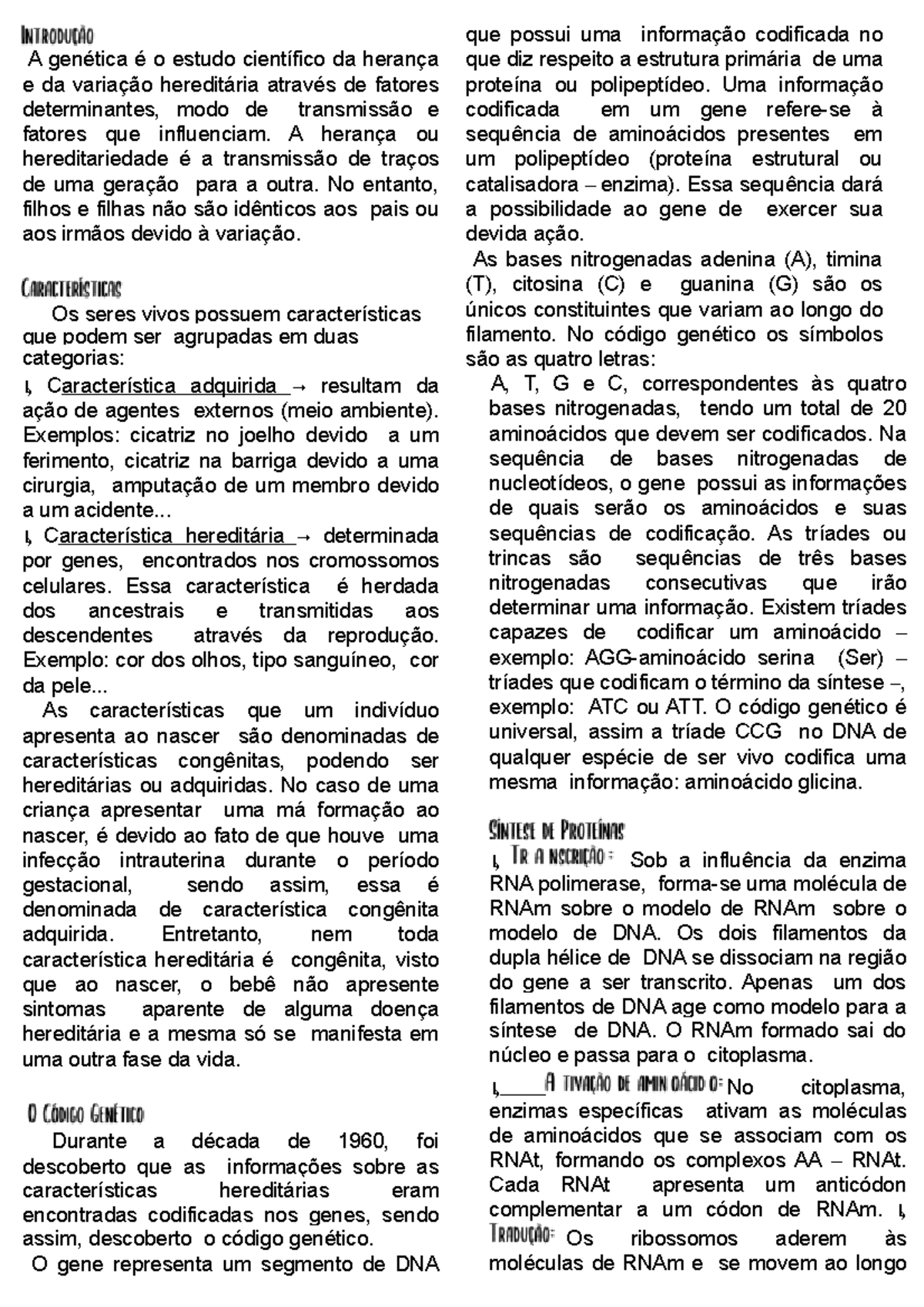 1) Código Genético - Aulas e resumos - A genética é o estudo científico ...