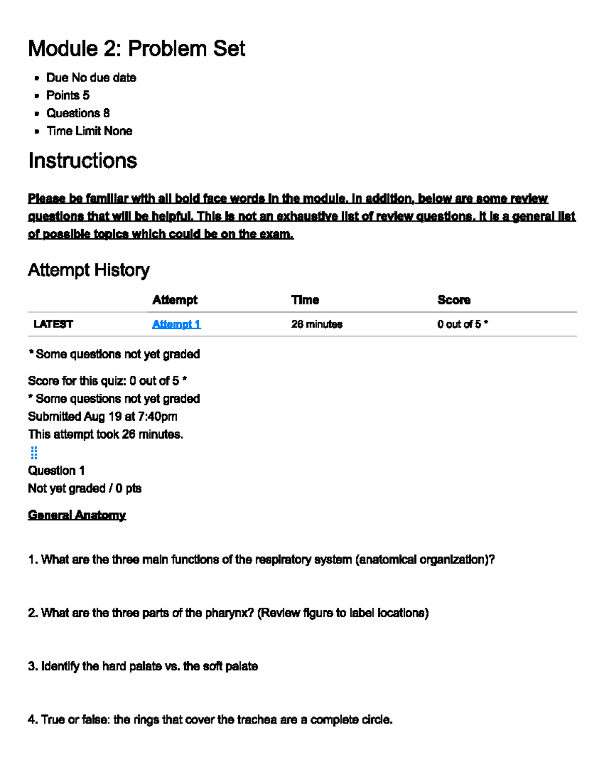 Module 2 Problem Set Essential Human Anatomy & Physiology I w Lab - Bush - 2024C - Module 2 ...