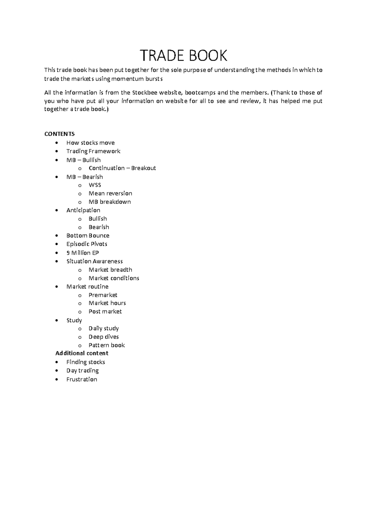 Trade Book Rusty Trades - TRADE BOOK This trade book has been put ...