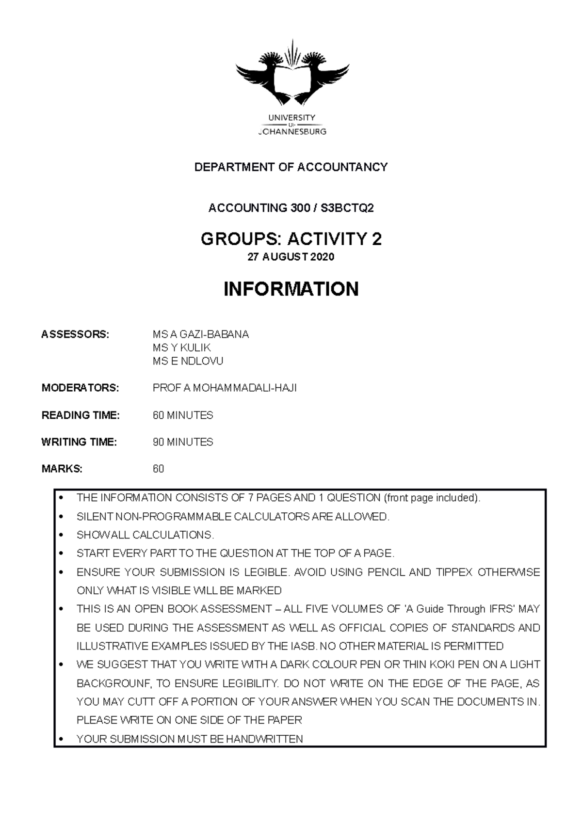 2020 ACC300 S3BCTQ2 Groups Activity 2 Unprotected ( Information ...