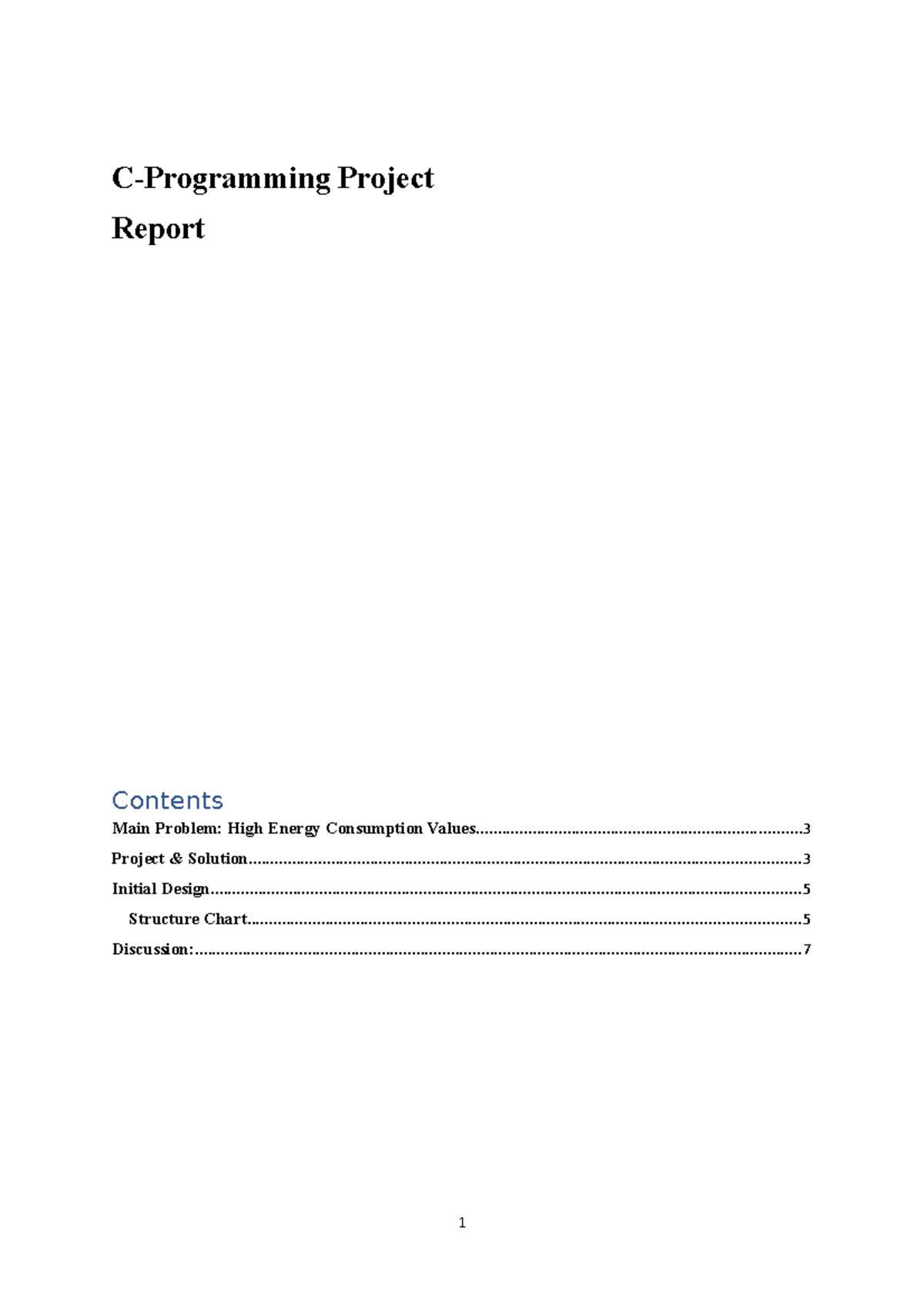 Report - Logbook - C-Programming Project Report Contents Main Problem ...