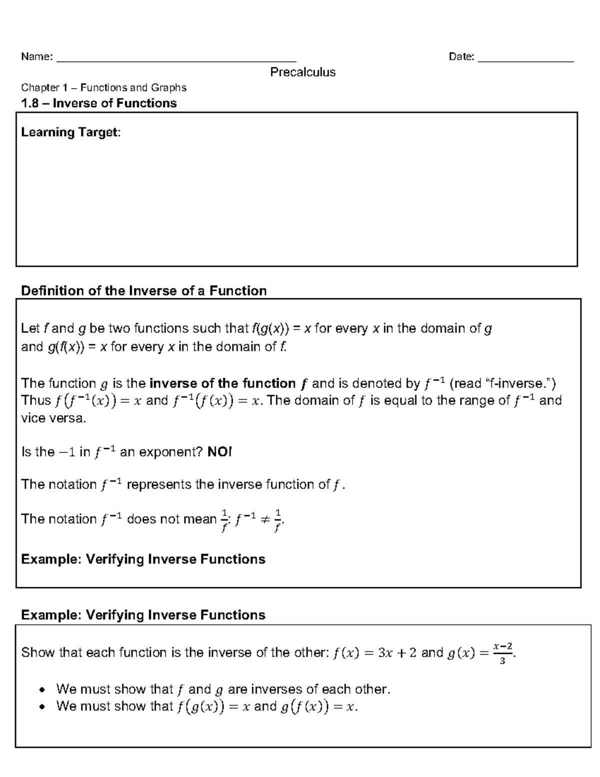 1.8+-+Inverse+Functions - Name ...