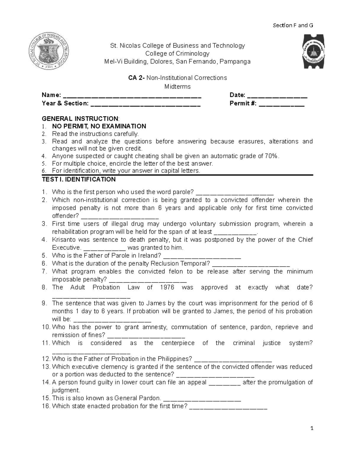NON-INSTITUTIONAL CORRECTIONS IN CORRECTIONAL ADMINISTRATION - St ...