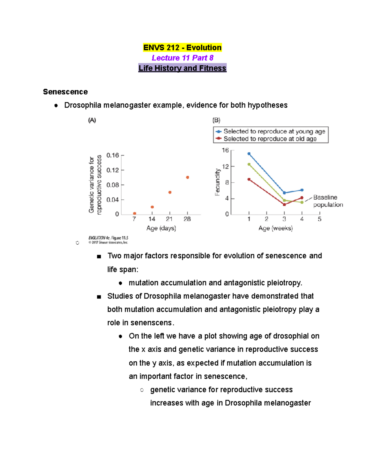 ENVS 212 Lecture 11 Part 8 - Spring 2020 - ENVS 212 - Evolution Lecture 11 Part 8 Life History ...