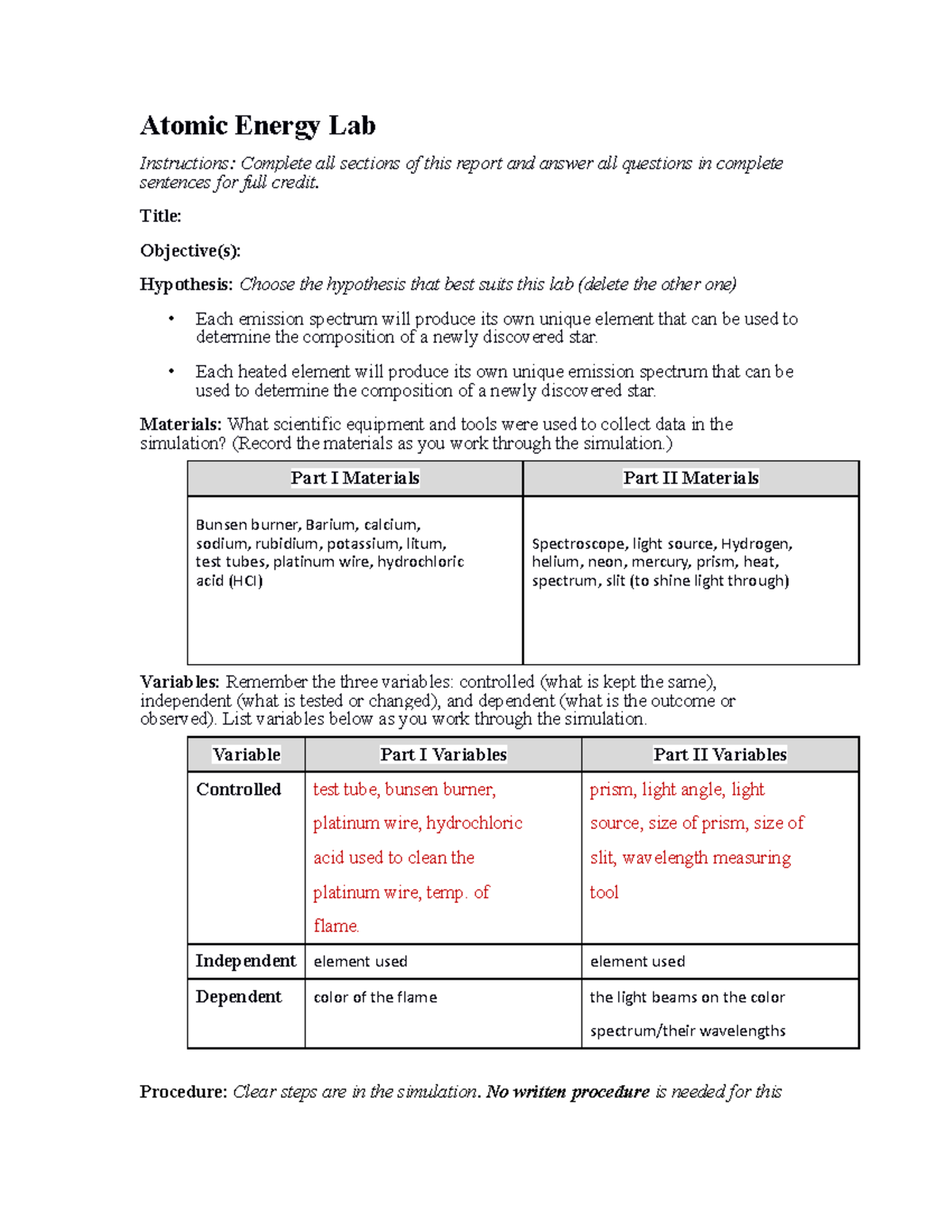 Atomic energy lab - enjoyyyyyy - Atomic Energy Lab Instructions ...