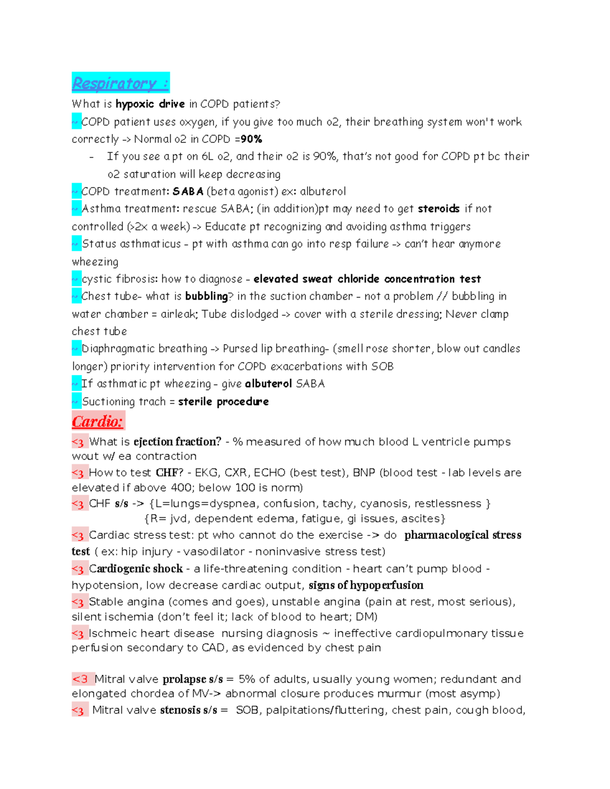 Medsurg I Final - Respiratory : What is hypoxic drive in COPD patients ...