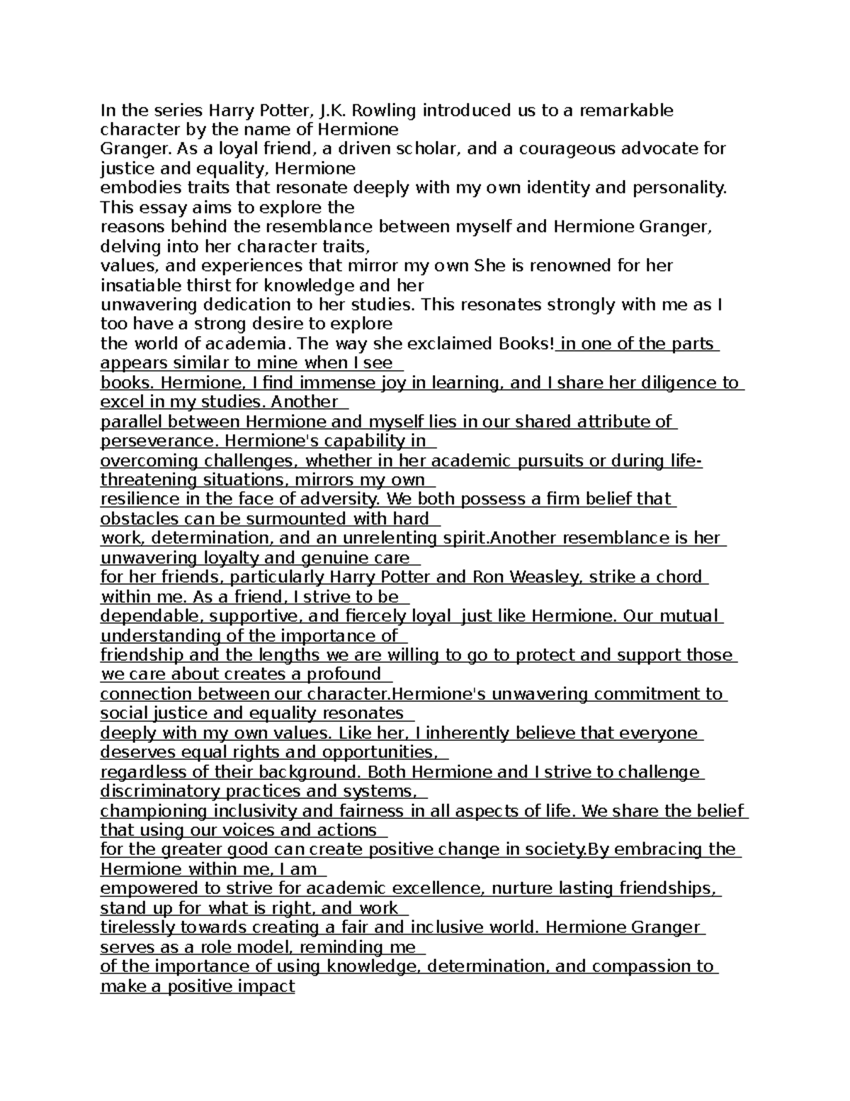 The fictional character i resemble most - In the series Harry Potter, J ...