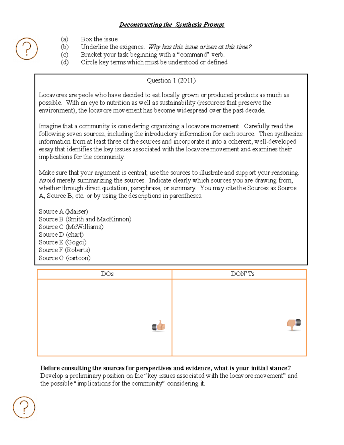 Locavores Movement - Synthesis Road Map Sources and Samples ...