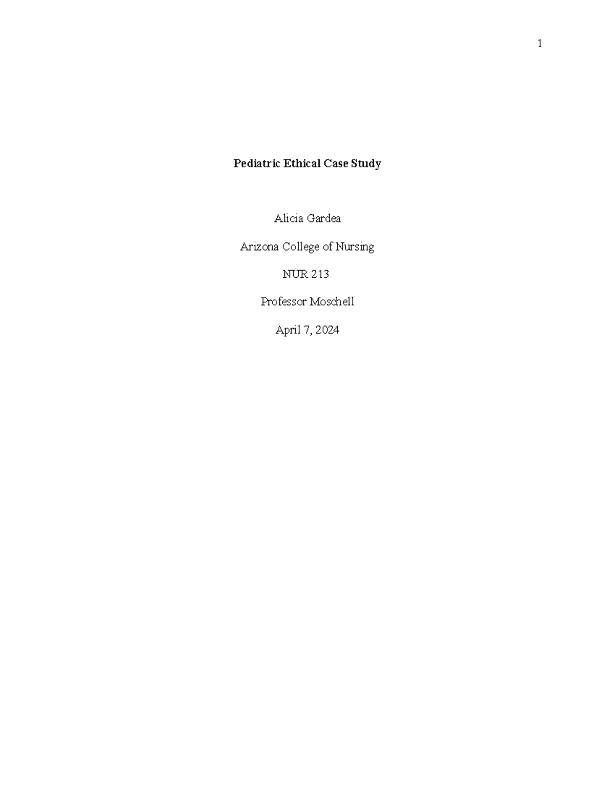 Pediatric Ethical Case Study Apr 7 9 50 Pm Pediatric Ethical
