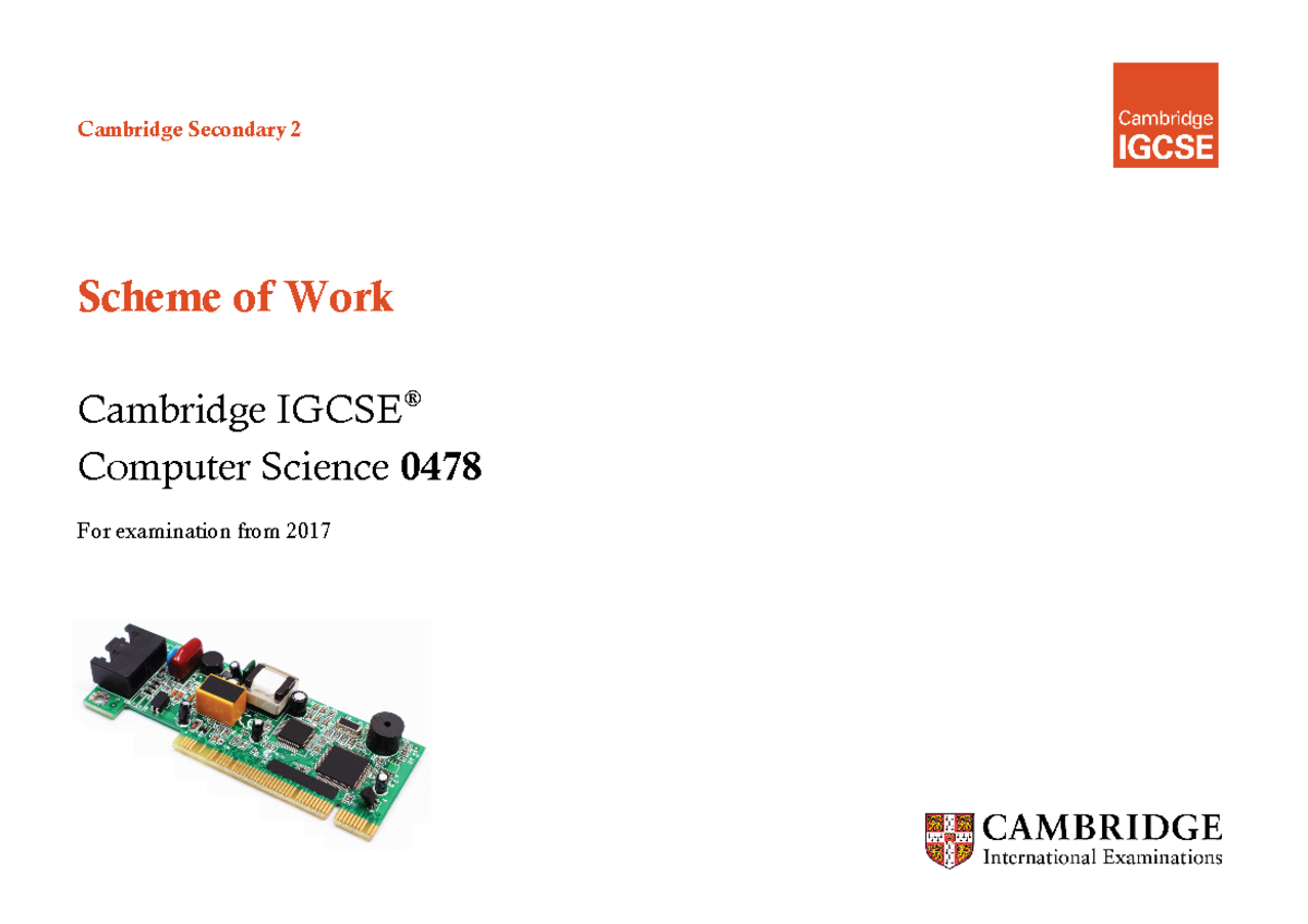 Computer sci schemes - Cambridge Secondary 2 Scheme of Work Cambridge ...