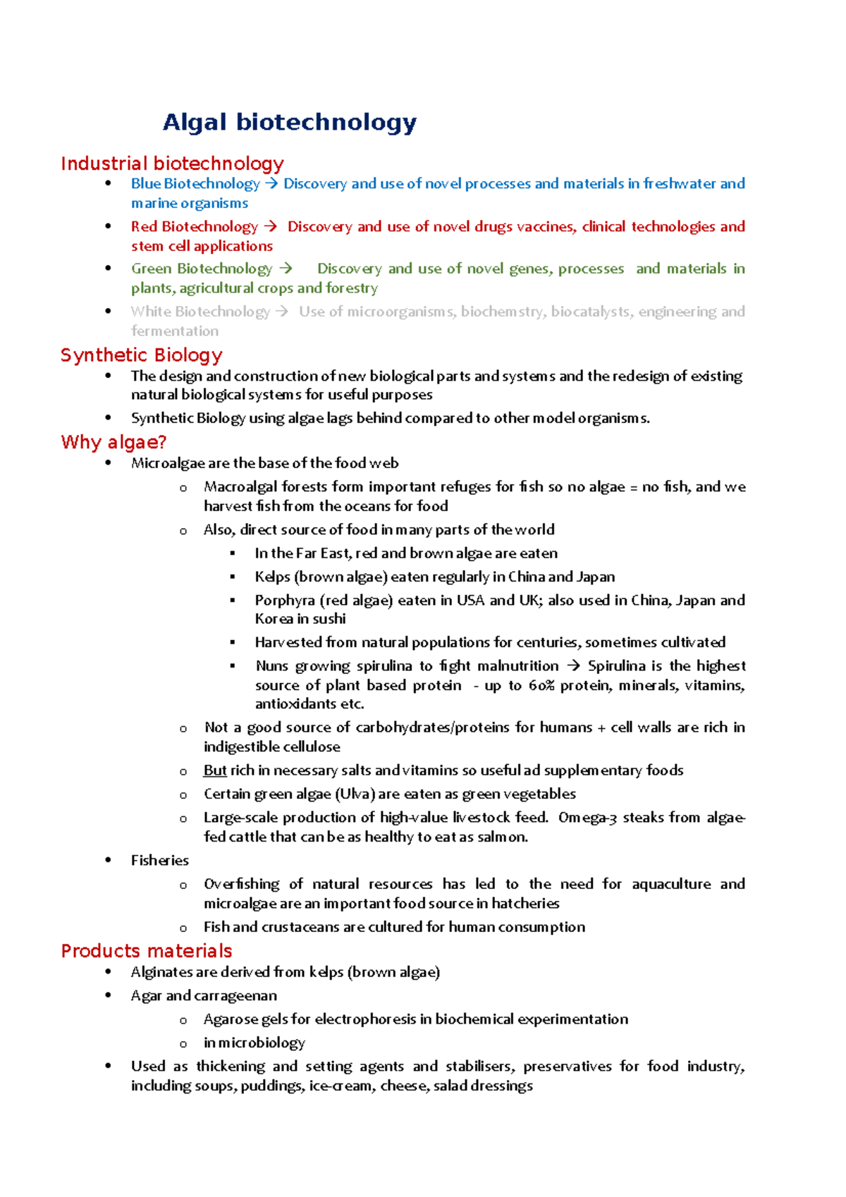 Biotechnology - Lectures for first-year BSc Biosciences course in ...