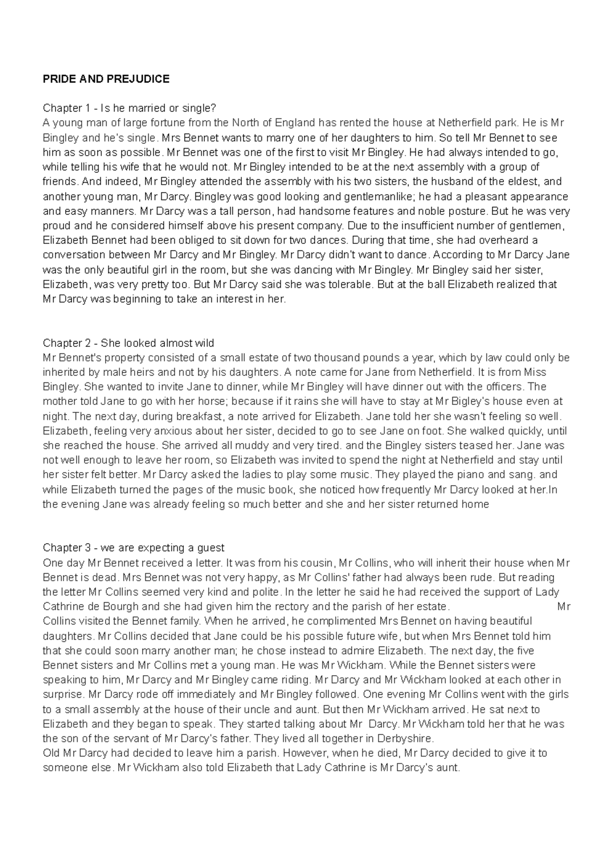 Pride AND Prejudice - PRIDE AND PREJUDICE Chapter 1 - Is he married or ...