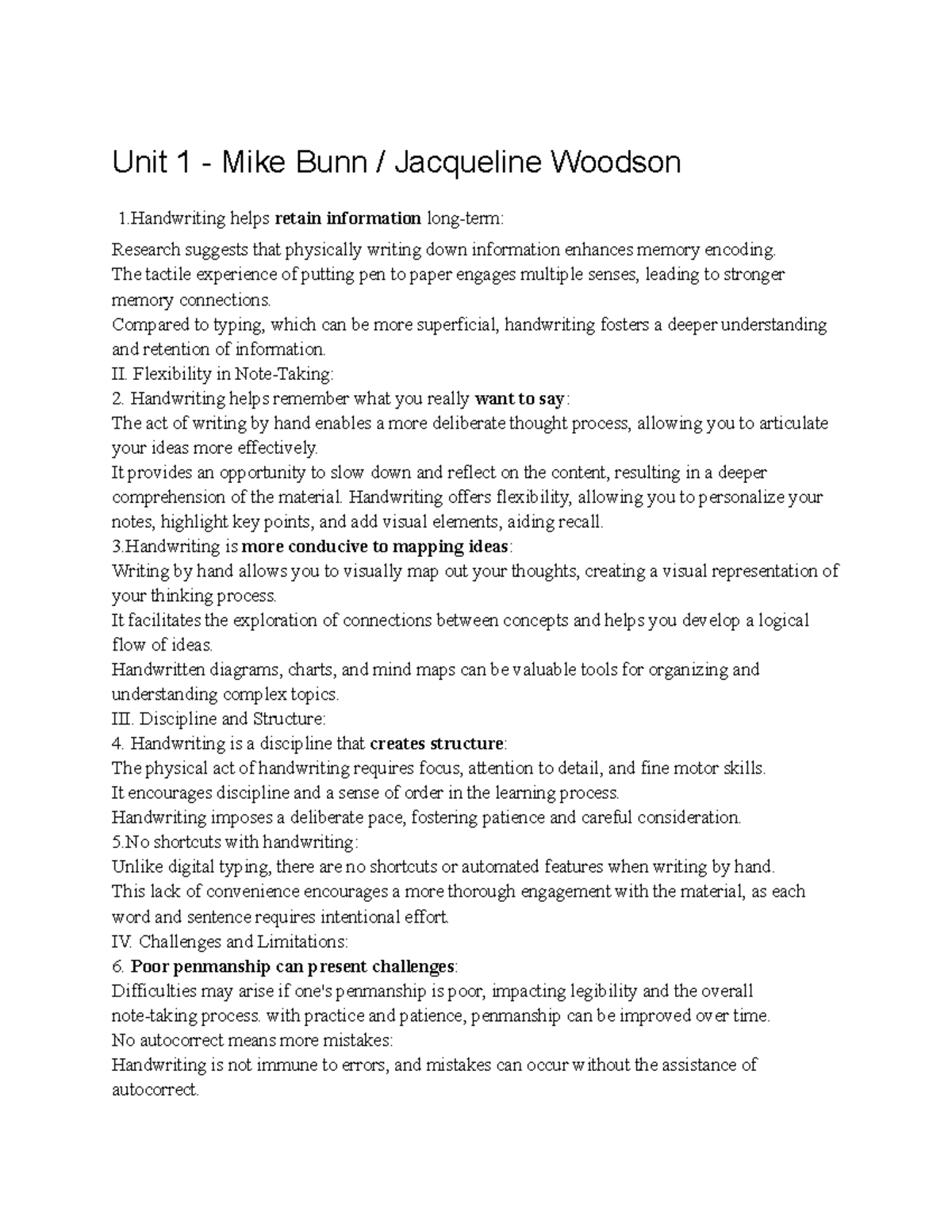 Eng 130 Lcture notes - eng130 lecture note - Unit 1 - Mike Bunn ...