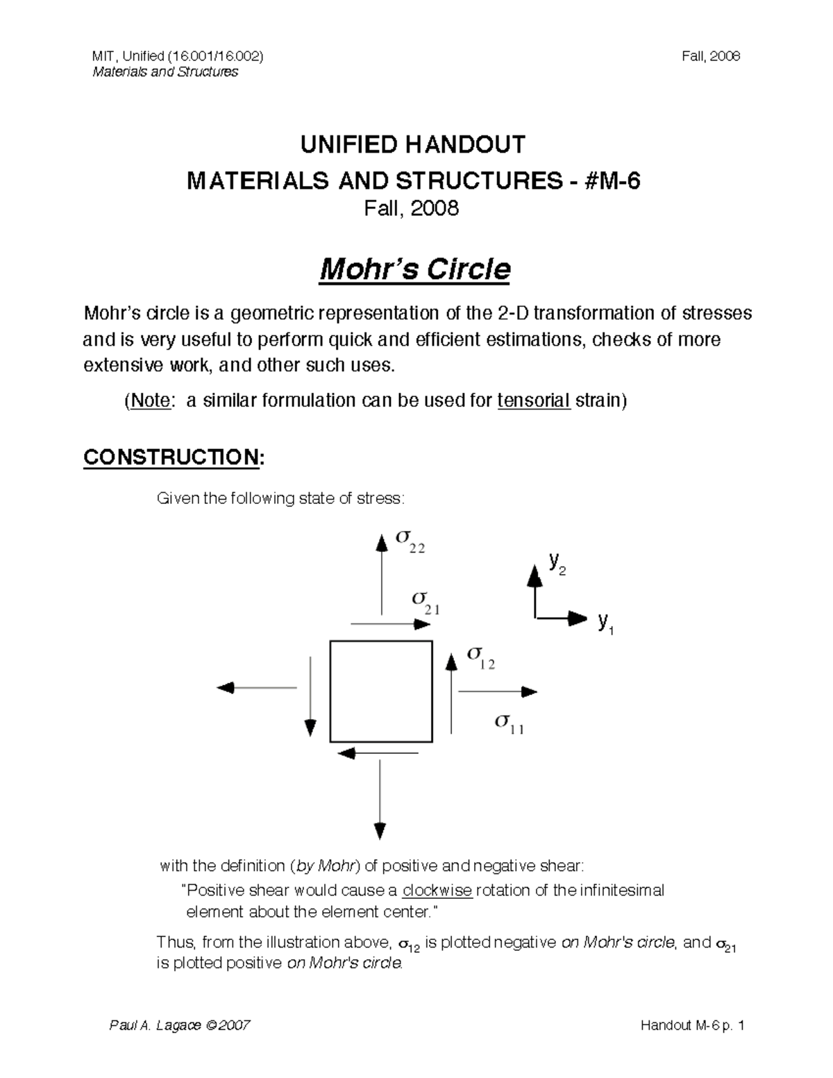 HO-M-6(Mohrs)(08) - aakjsja - Materials and Structures UNIFIED HANDOUT ...