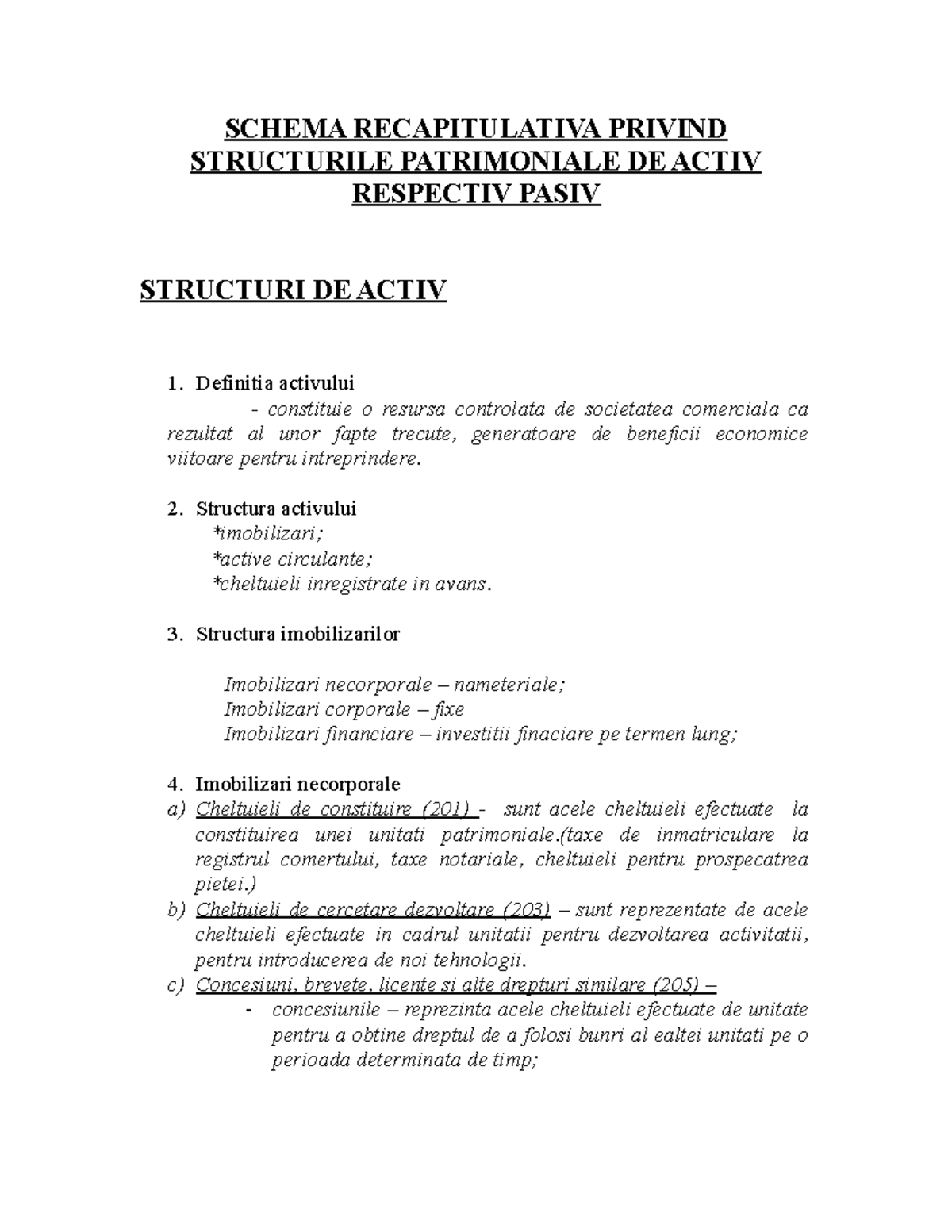Schema Recapitulativa Privind Structuril - SCHEMA RECAPITULATIVA ...