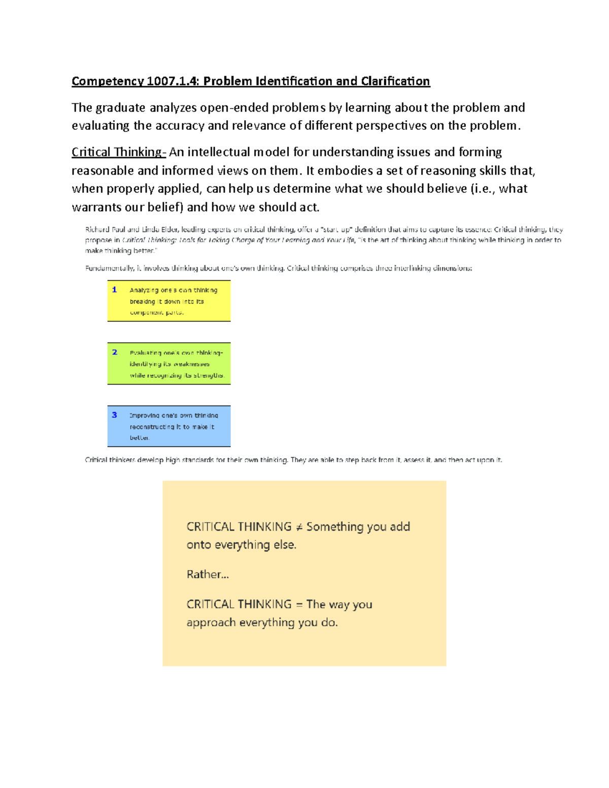 Critical Thinking and Logic C168 Module 1 Notes - Competency 1007.1 ...