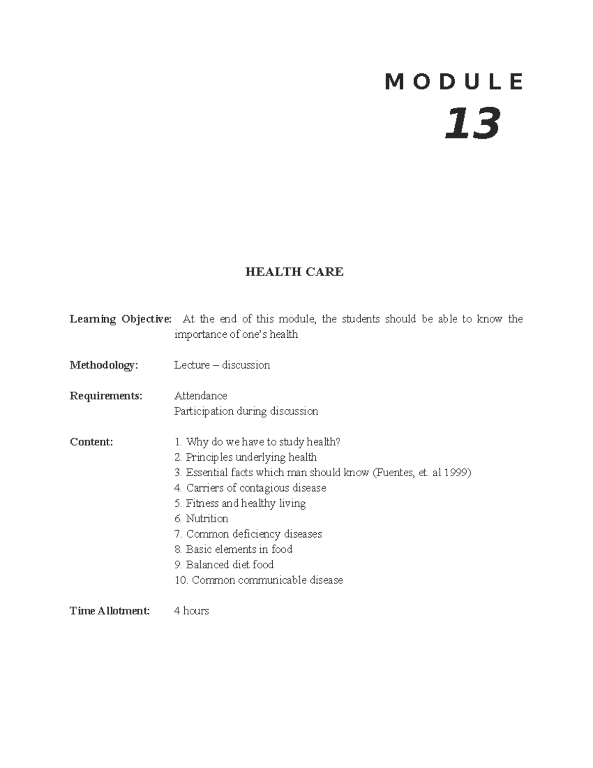 Module-11-Health-Care-Drug-Education 2 - M O D U L E 13 HEALTH CARE ...
