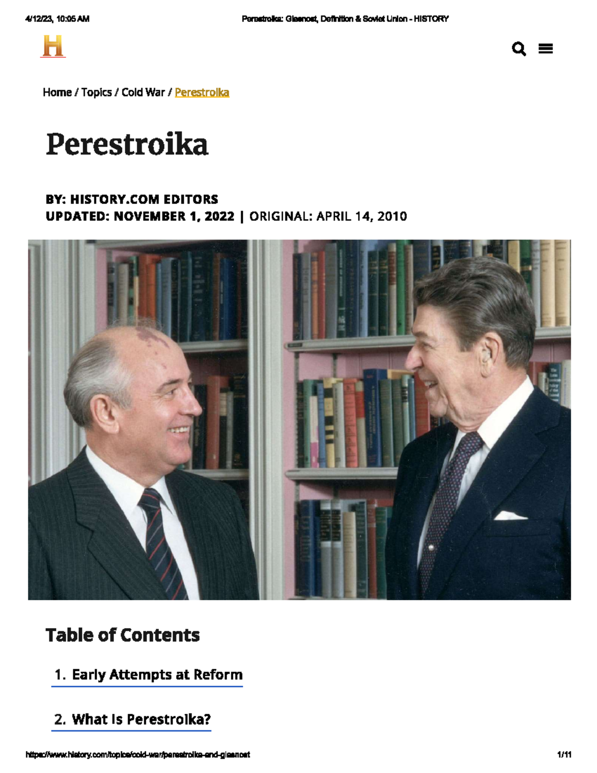 Gorbachev Reforms 2 - BA (Hons.) History - Studocu