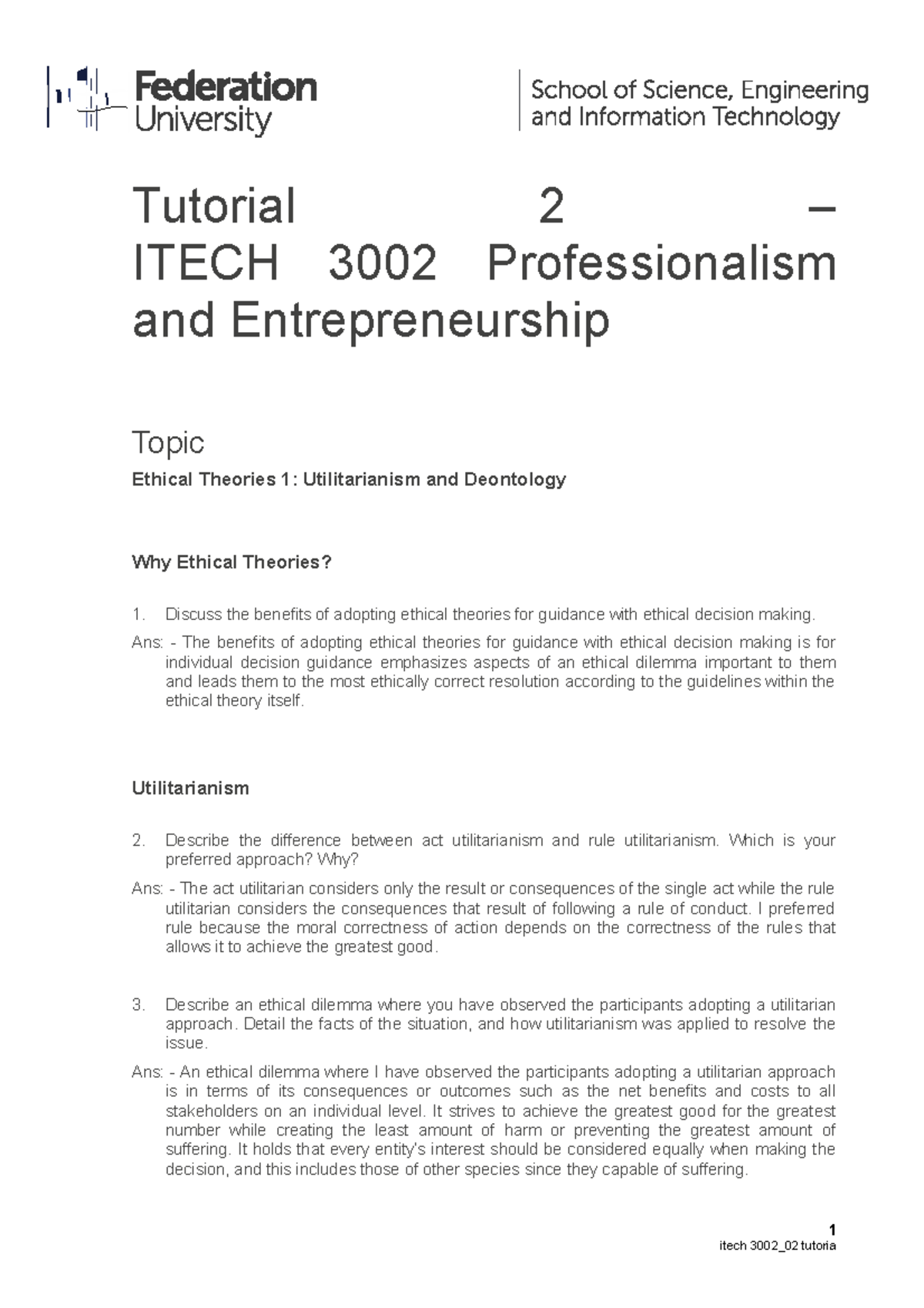 Itech 3002 02 tutorial - week-2 - Tutorial 2 – ITECH 3002 ...