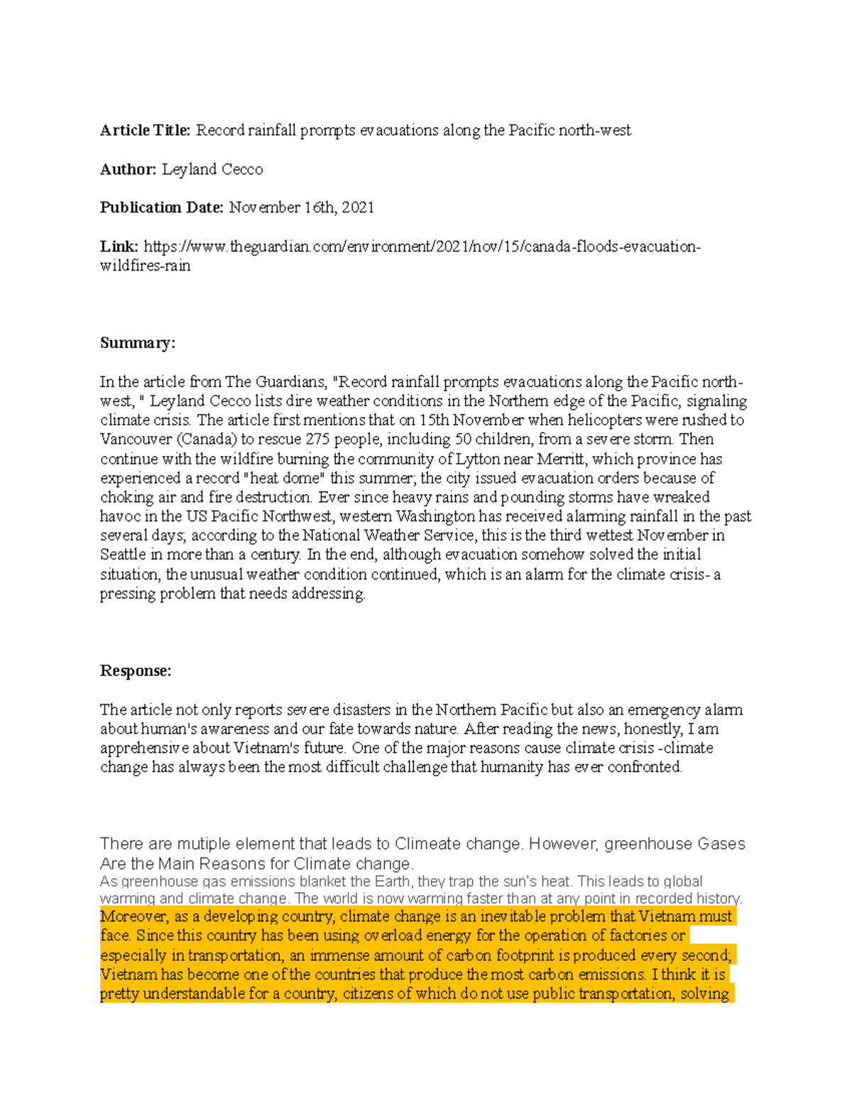 Reading response 1 - This is an HD sample and it make me cry my eyes ...