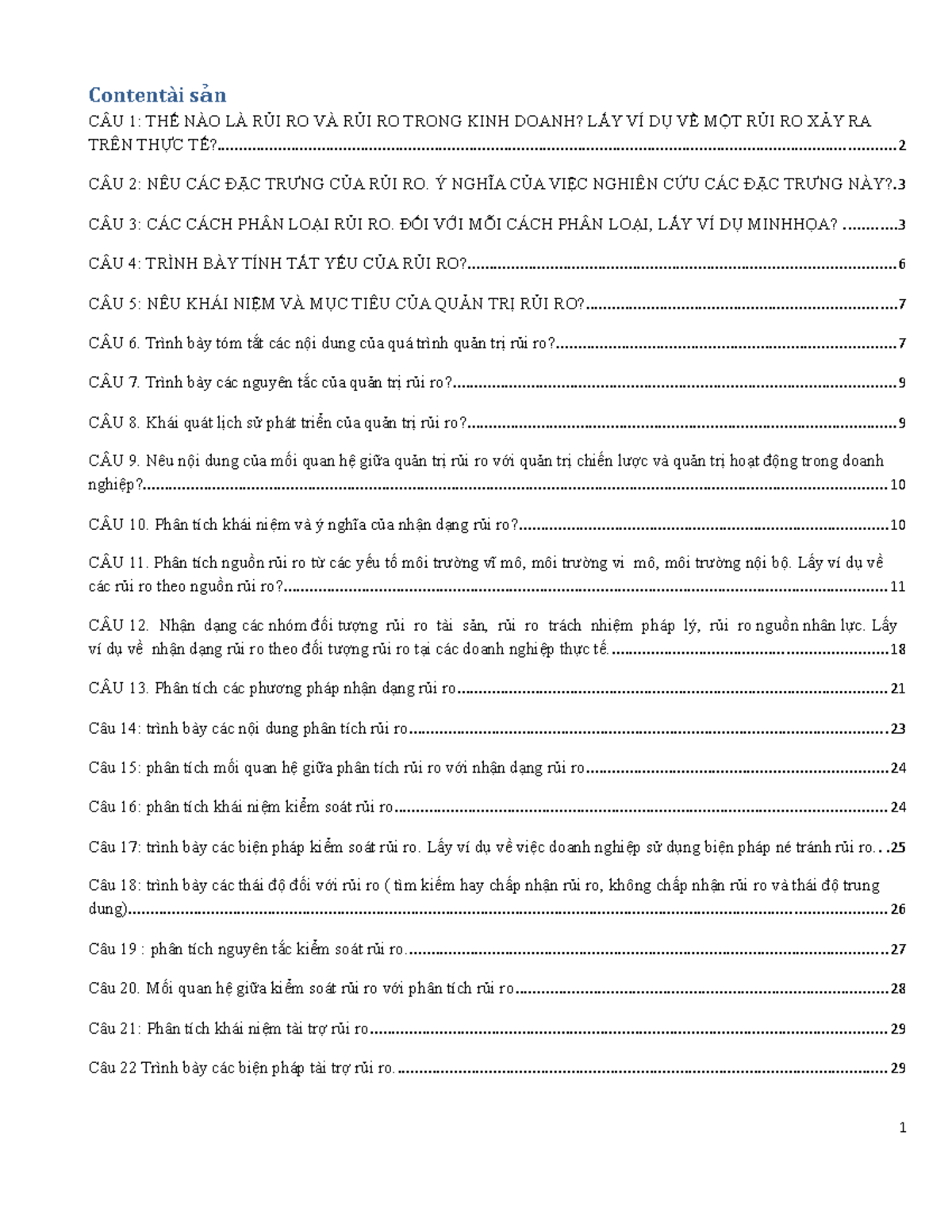 D cng on tp Qun tr ri ro - Contentài snả TRÊN THỰC - Studocu