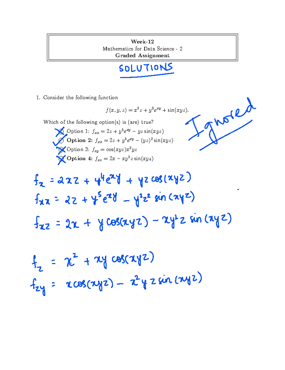 Maths 2 week 11-1 - Week- Mathematics for Data Science - 2 Graded Assignment Consider the ...