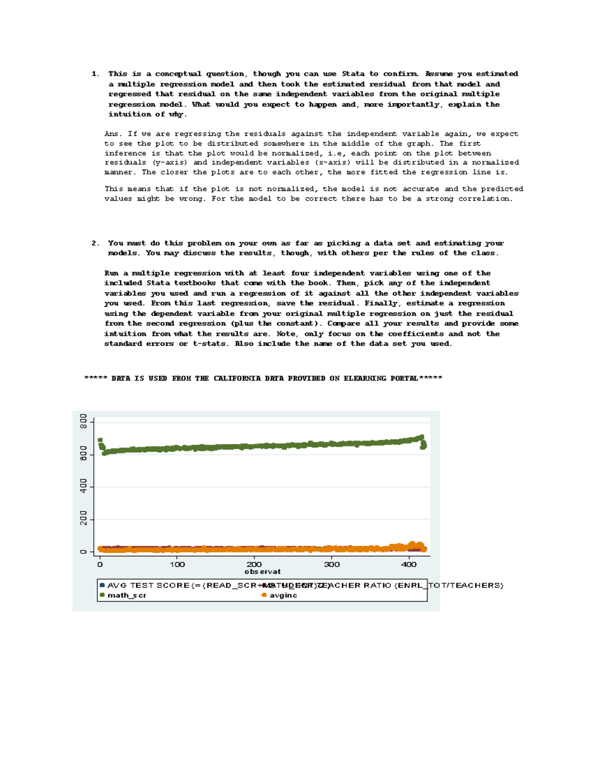 Viraj Hawaldar HW1 - HW ASSIGNMENT - 1. This is a conceptual question, though you can use Stata ...
