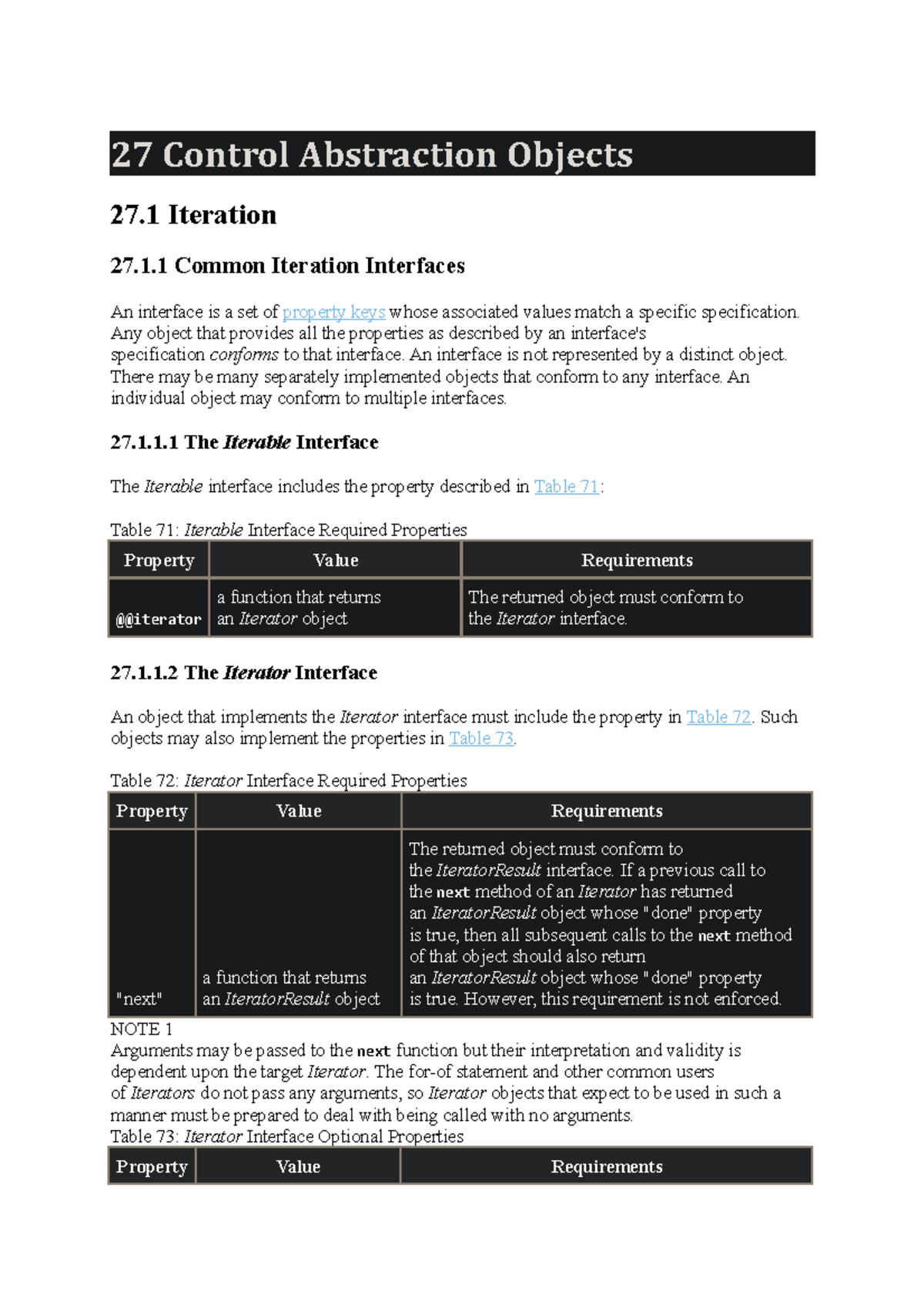 27 - yes - 27 Control Abstraction Objects 27 Iteration 27.1 Common Iteration Interfaces An ...