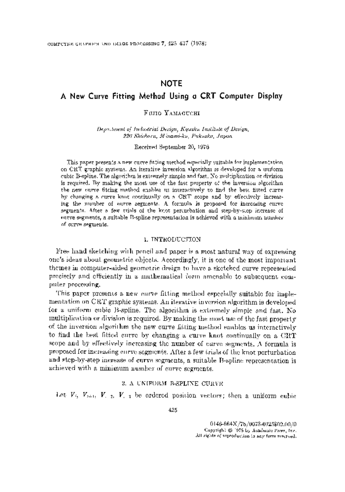 Curve Fitting Method An Iterative Inversion Algorithm Is Developed