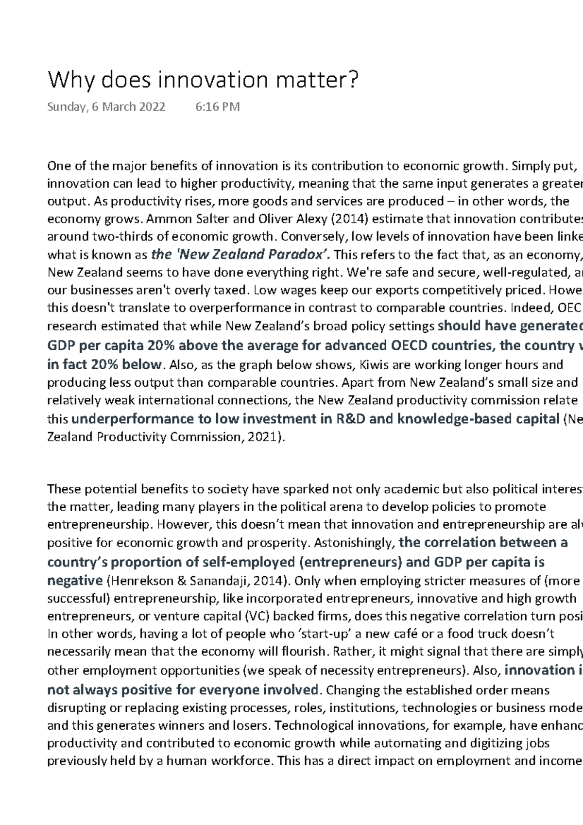 Why does innovation matter - One of the major benefits of innovation is ...