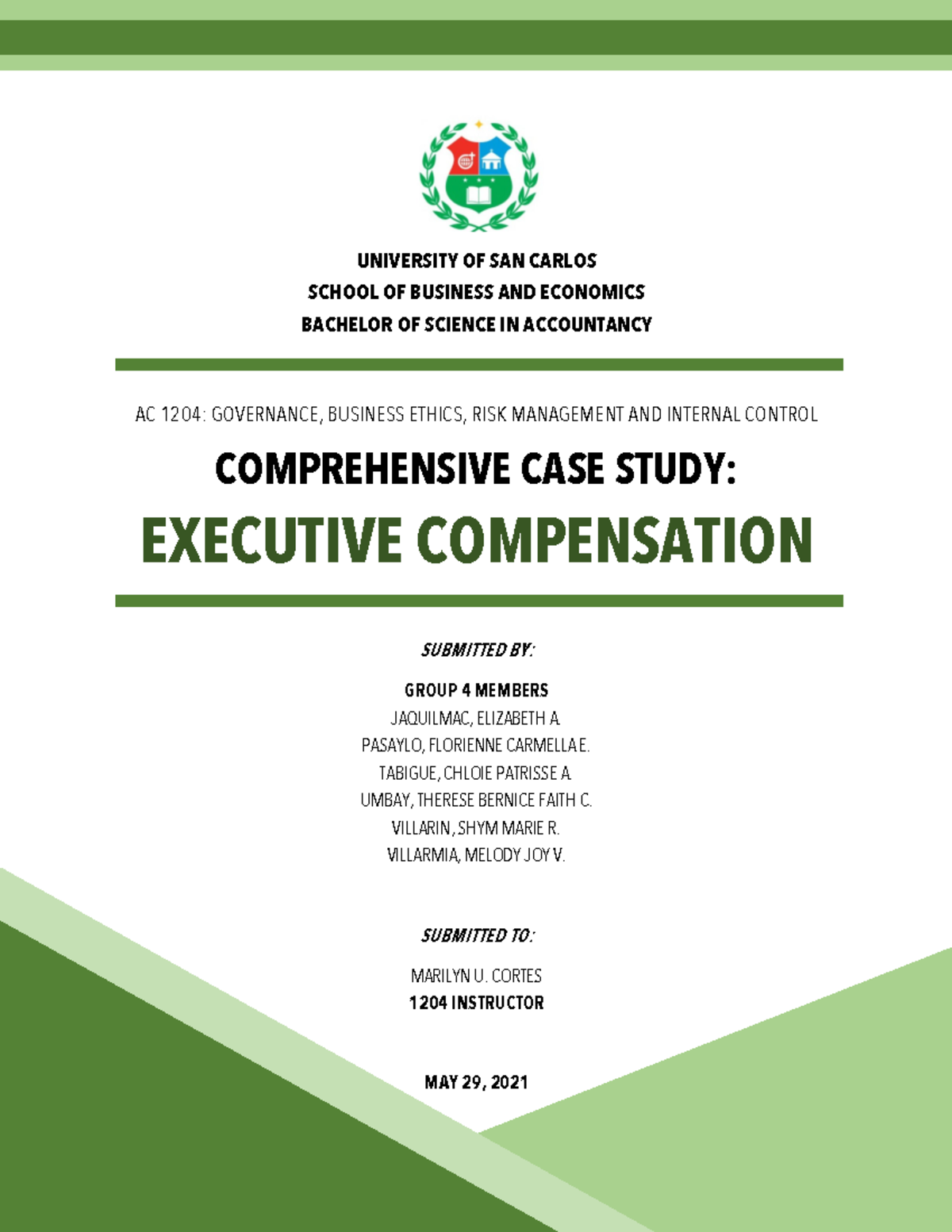 A Comprehensive Case Study on Executive Compensation - Governance ...
