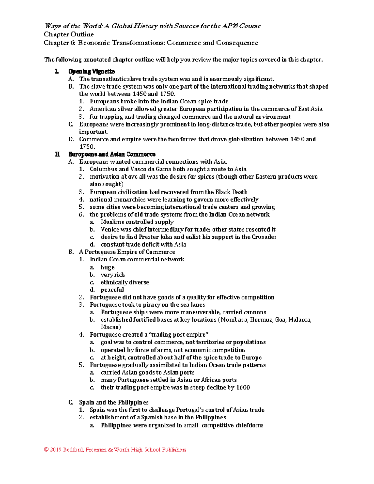 Chapter 6 Outline - Chapter Outline Chapter 6: Economic Transformations ...