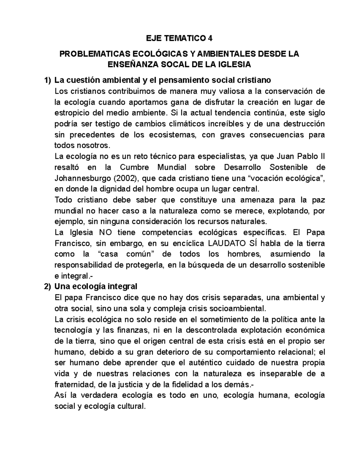 EJE Tematico 4 - EJE TEMATICO 4 PROBLEMATICAS ECOLÓGICAS Y AMBIENTALES DESDE LA ENSEÑANZA SOCAL ...
