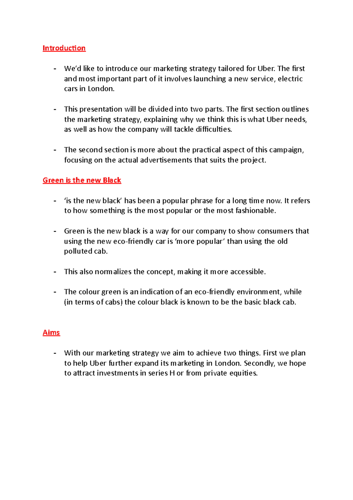 Introduction - Summary of the presentation assignment - Introduction We ...