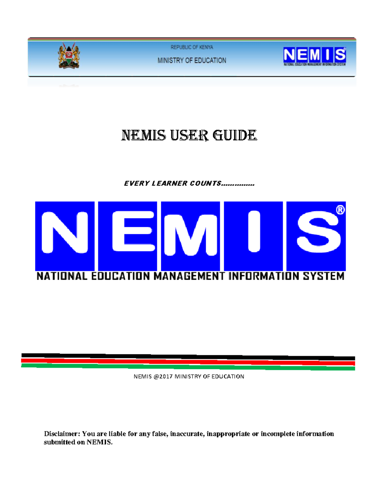 Nemis Manual USER Ver1 - notes - Disclaimer: You are liable for any ...