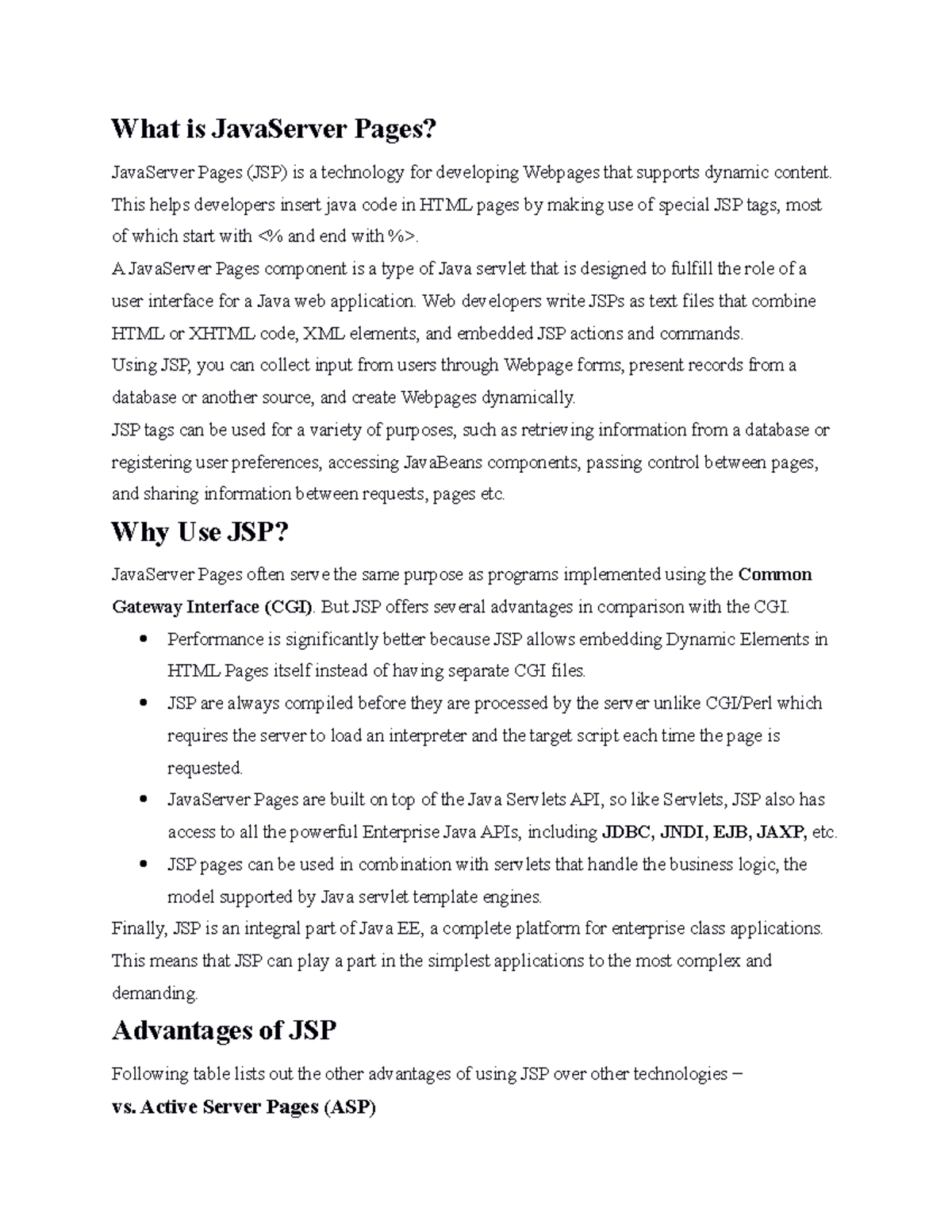 Module 4 - Academic topics - What is JavaServer Pages? JavaServer Pages ...