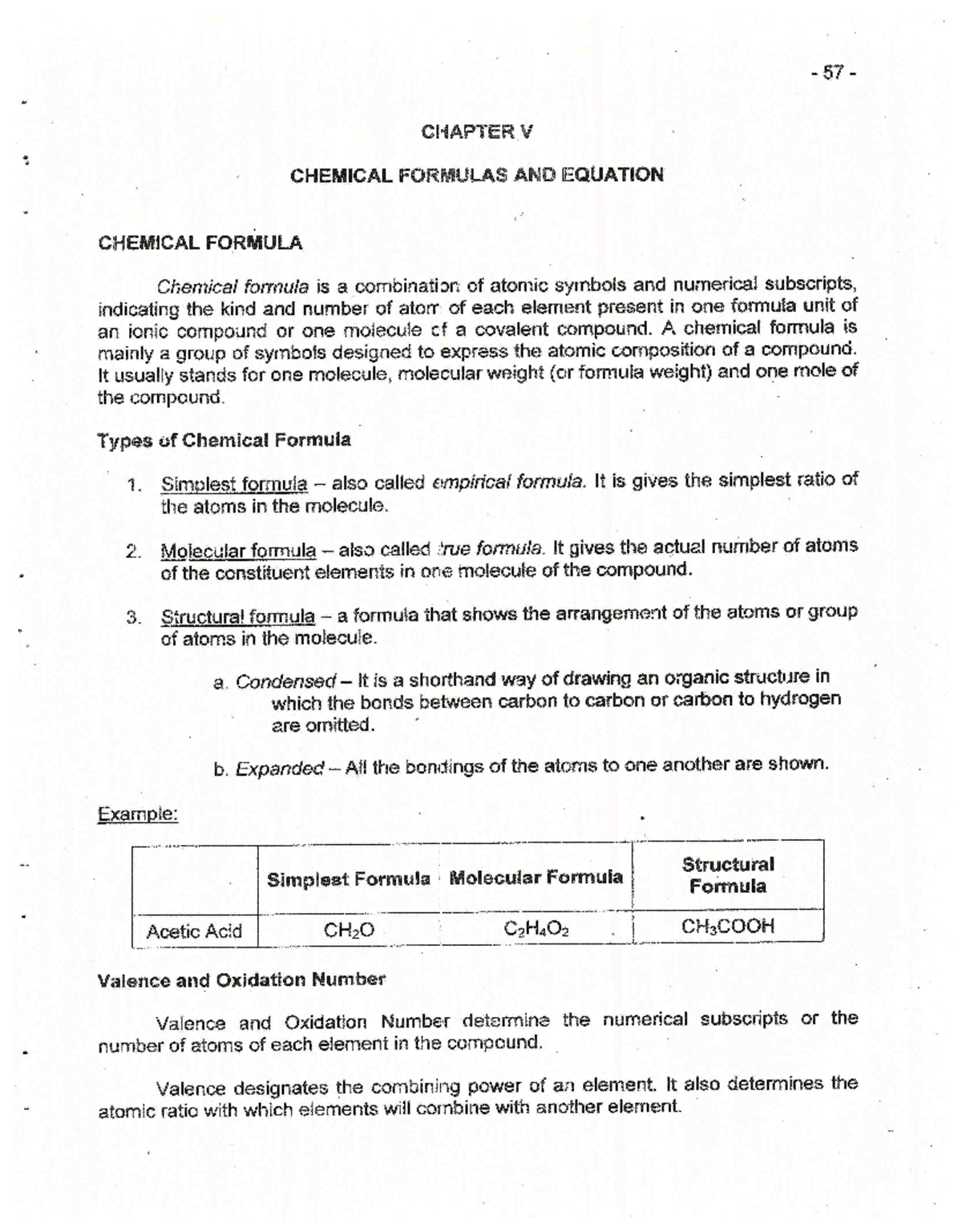 Chapter V (Chemistry) - Summary general science - 57 CHAPTER V CHEMICAL ...