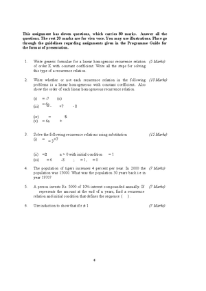 Mcs 033 - assignment of mcs033 - MCS-033 Advanced Discrete Mathematics ...