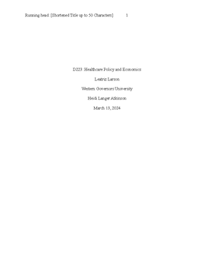 D223 Task 2 - Passed - D223 – UKM1 – Performance Assessment 2 Taylor ...