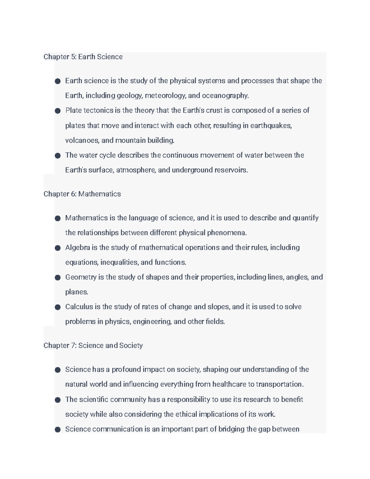 Fundamentals of Science - Chapter 5: Earth Science Earth science is the ...