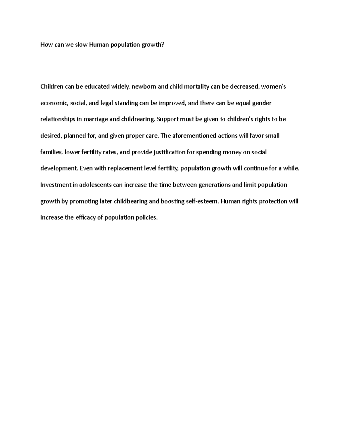 How can we slow Human population growth - How can we slow Human ...