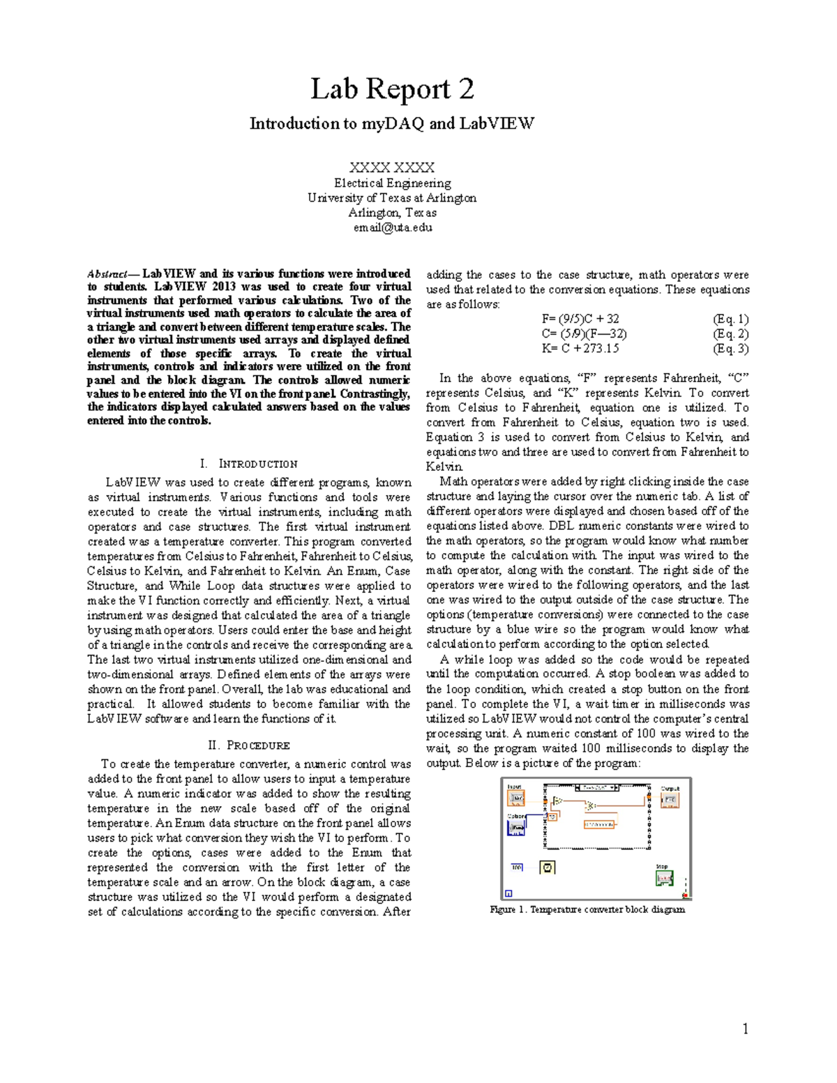 EE1106 Lab Report 2 Example - Lab Report 2 Introduction to myDAQ and ...