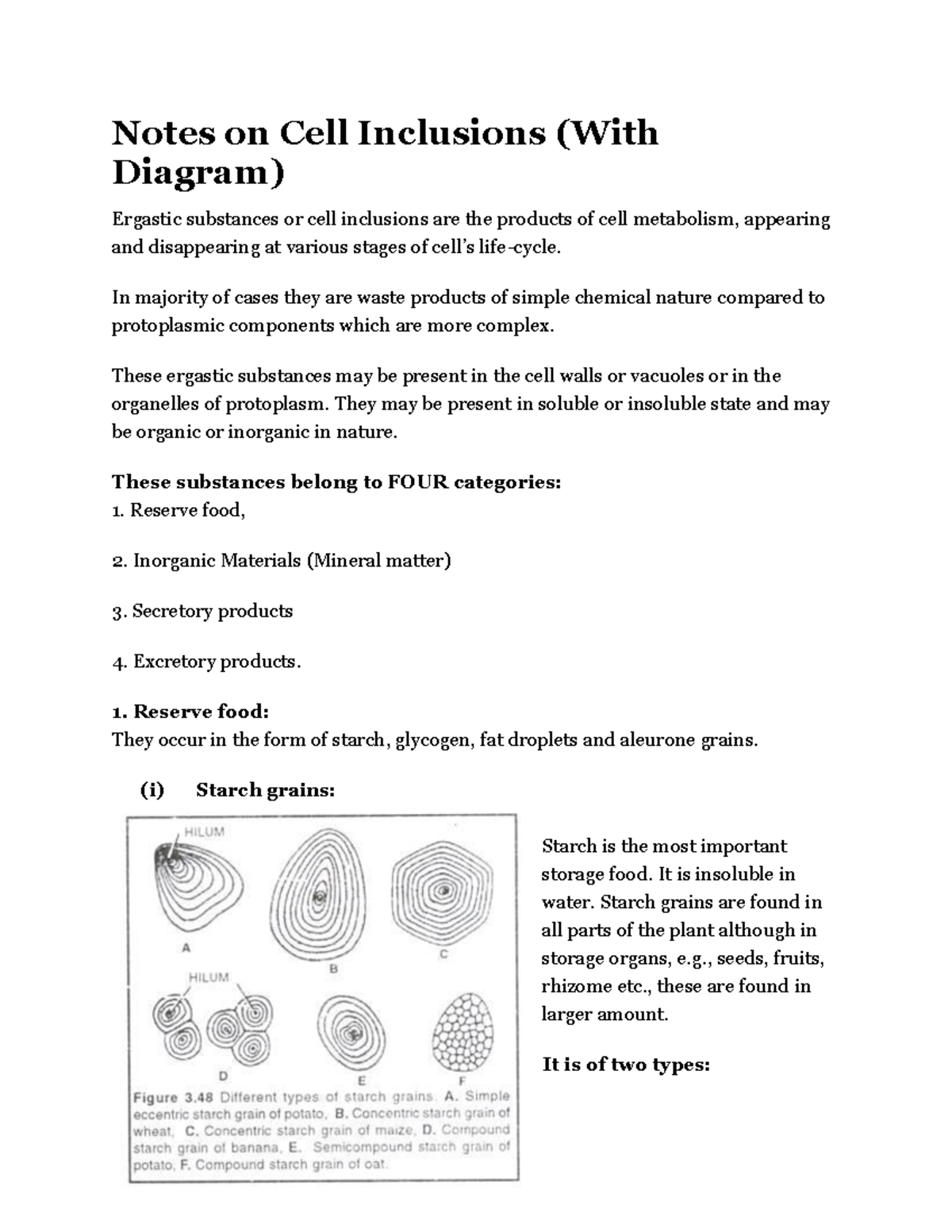 Cell Inclusion - In majority of cases they are waste products of simple ...