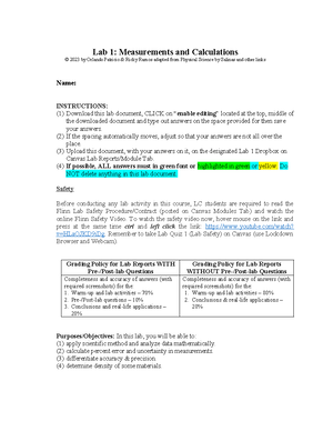 Lab 4 - Forces and Motion PHYS 1115 - INSTRUCTIONS: (1) Download this lab document and type out ...