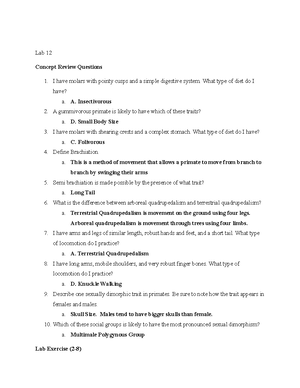 Lab 4 - This is Lab 4 in the book, Forces of Evolution. Includes Prelab questions, - Deprecated ...