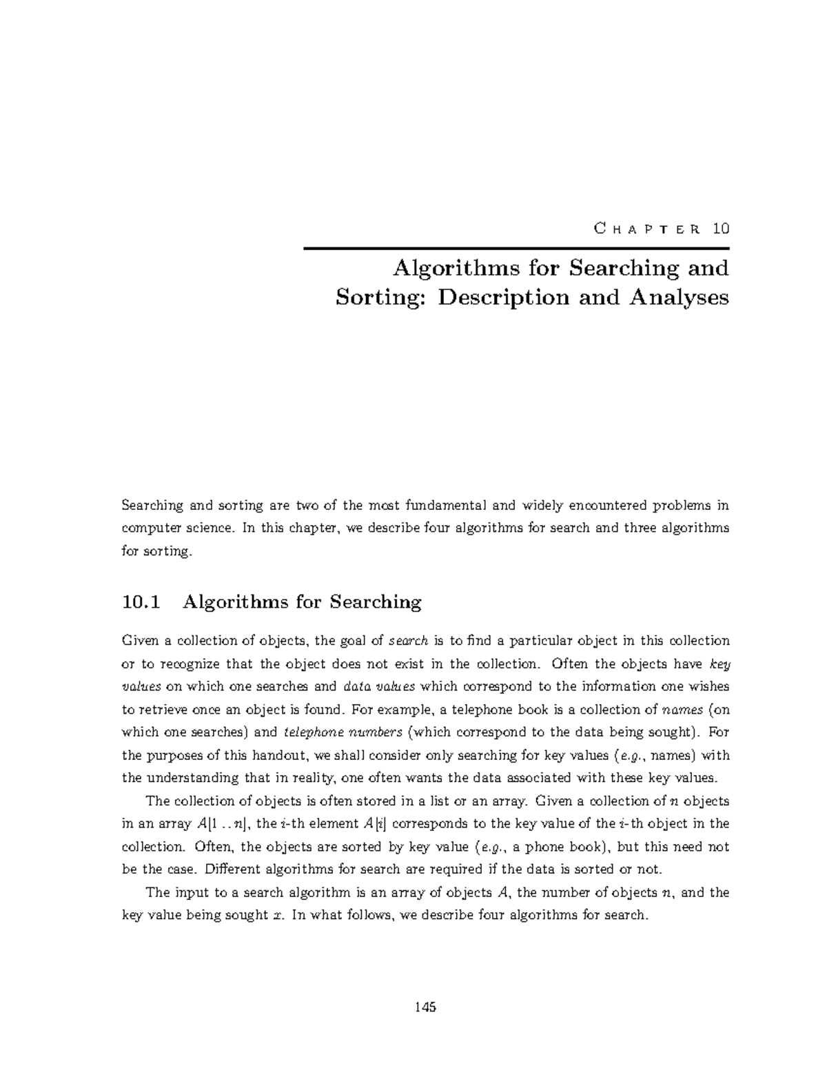 Growth of Functions-1 - C h a p t e r 10 Algorithms for Searching and Sorting: Description and ...